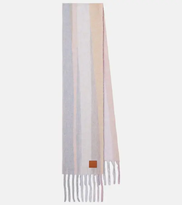 Loewe Striped Alpaca And Wool-blend Scarf - Multicoloured
