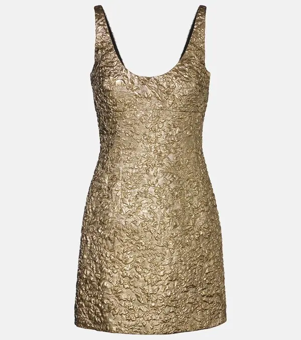 EMILIA WICKSTEAD Einna Floral Jacquard Mini Dress - Gold