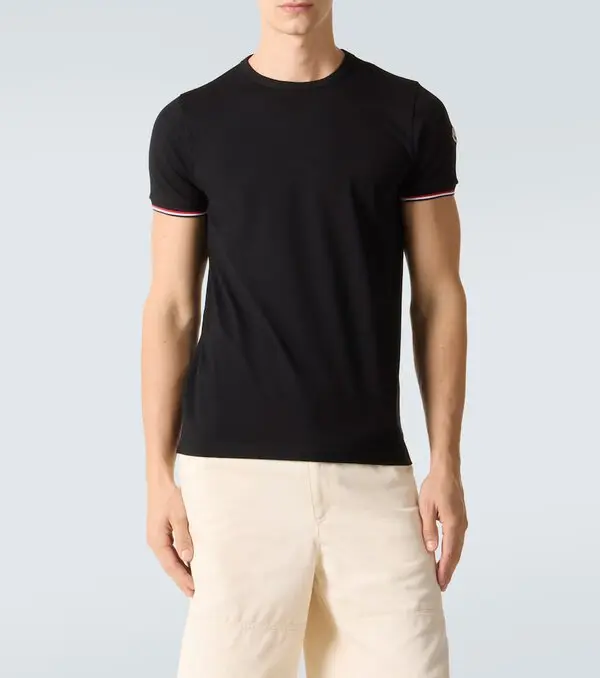 Moncler Tricolor Cotton-blend Jersey T-shirt
