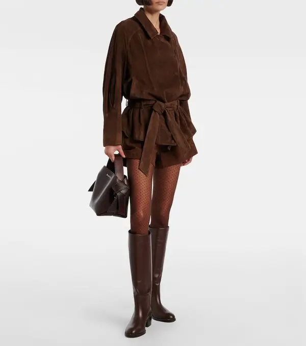 Wolford Control Polka-dot Sheer Tights - Brown