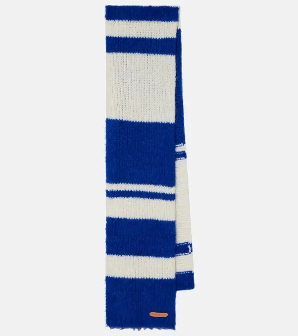 JW Anderson Striped Alpaca-blend Scarf - White