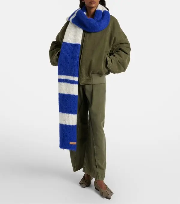 JW Anderson Striped Alpaca-blend Scarf
