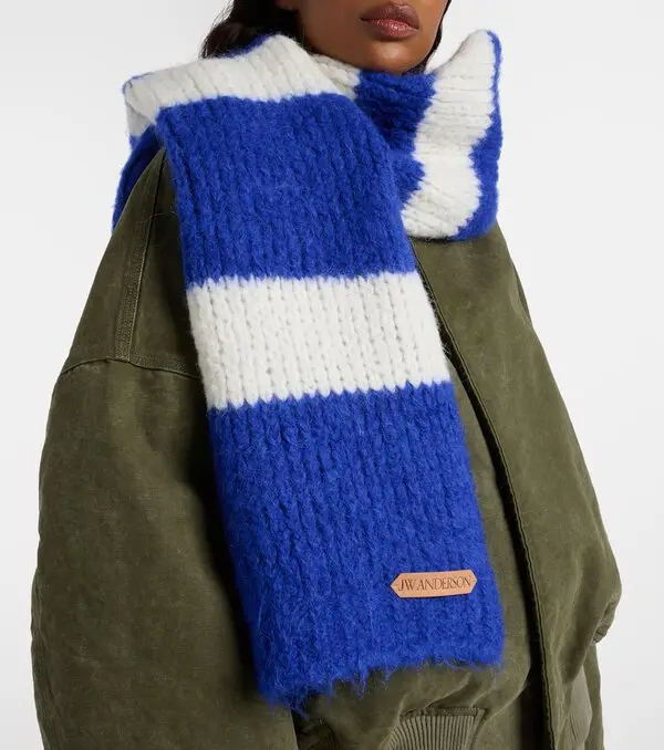 JW Anderson Striped Alpaca-blend Scarf
