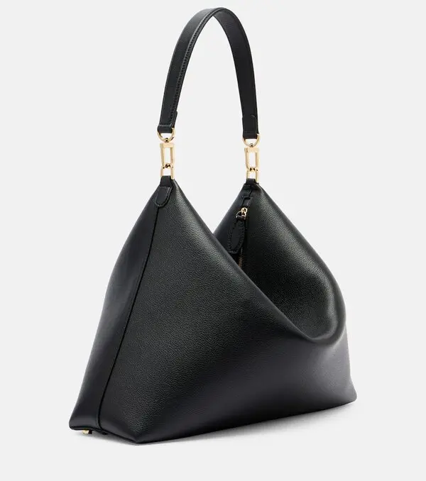 TOTEME Bevel Leather Shoulder Bag - Black