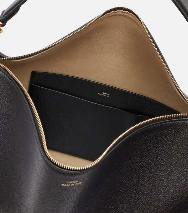 TOTEME Bevel Leather Shoulder Bag - Black