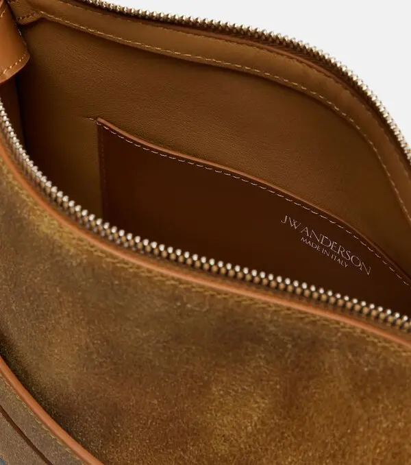 JW Anderson Loafer Small Suede Shoulder Bag - Beige