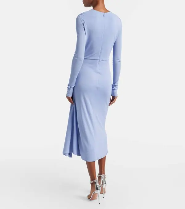 Erdem Draped Jersey Midi Dress - Purple