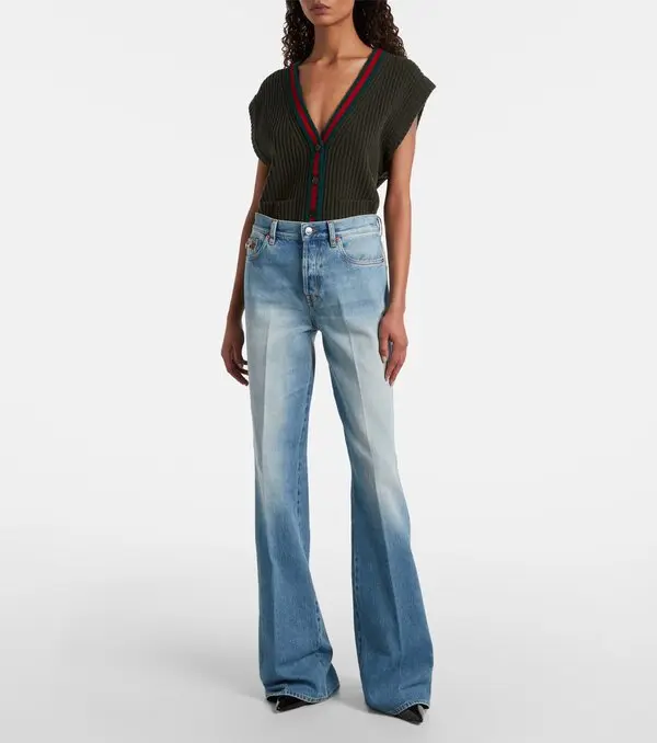 Gucci Horsebit Mid-rise Flared Jeans