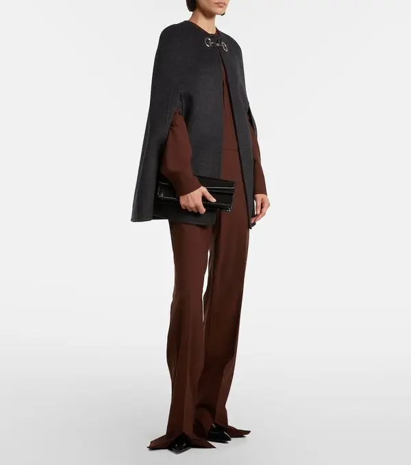 Gucci Caban Horsebit Wool Cape - Grey