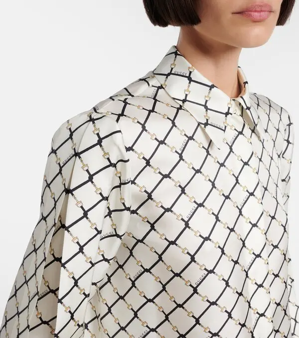 Gucci Horsebit Silk Twill Shirt