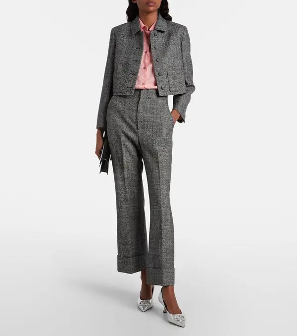 Gucci High-rise Wool Straight Pants