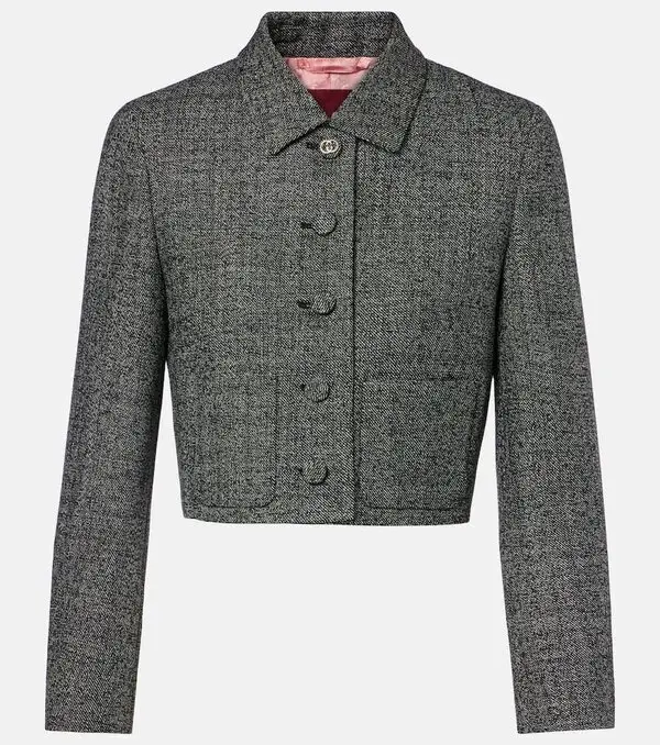 Gucci Cropped Wool Jacket - Grey
