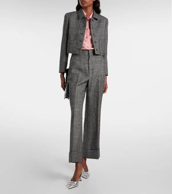 Gucci Cropped Wool Jacket - Grey