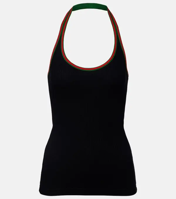 Gucci Web Stripe Cotton-blend Jersey Top