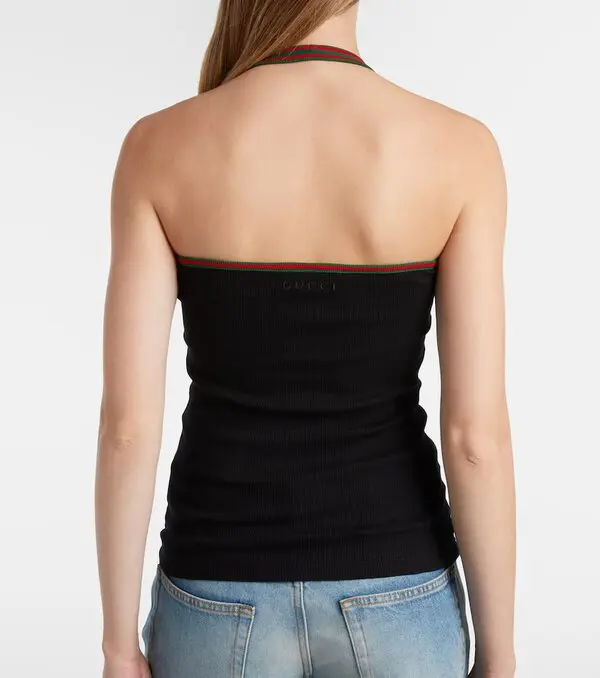Gucci Web Stripe Cotton-blend Jersey Top