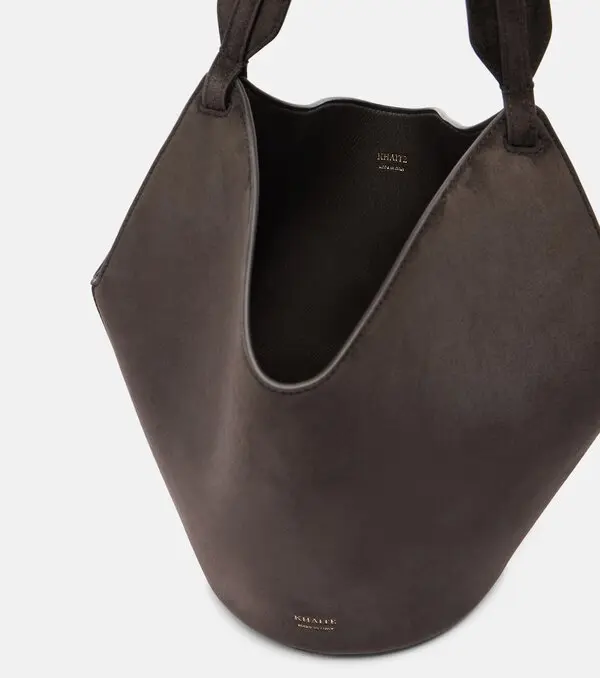 Khaite Lotus Mini Suede Tote Bag - Brown