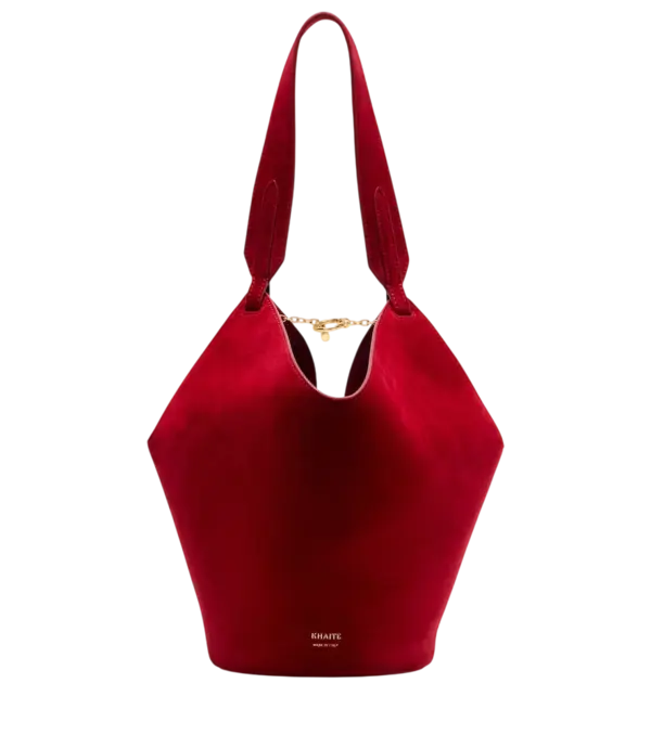 Khaite Lotus Mini Suede Tote Bag - Red