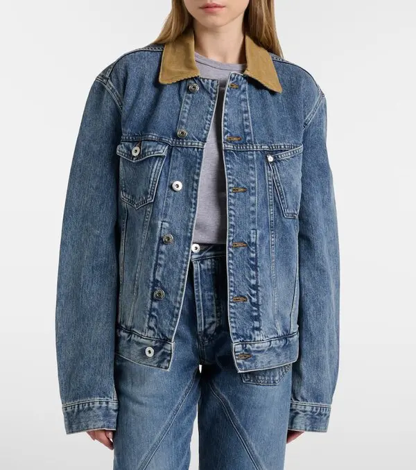 JW Anderson Corduroy-trimmed Denim Jacket - Blue