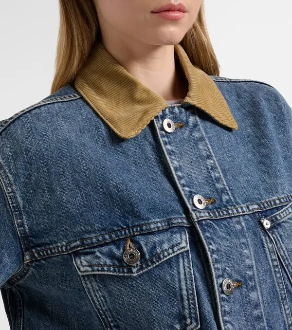 JW Anderson Corduroy-trimmed Denim Jacket - Blue