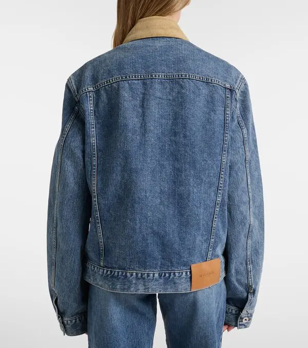 JW Anderson Corduroy-trimmed Denim Jacket - Blue