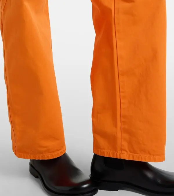 JW Anderson Embroidered High-rise Straight Jeans - Orange