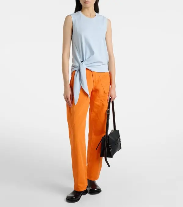 JW Anderson Embroidered High-rise Straight Jeans - Orange