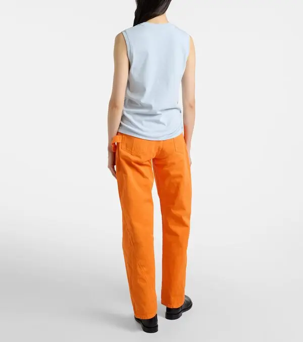 JW Anderson Embroidered High-rise Straight Jeans - Orange