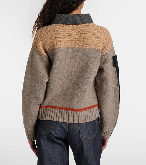 JW Anderson Wool Intarsia Jacquard Polo Sweater