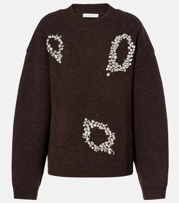 JACQUES WEI Embroidered Merino Wool Sweater