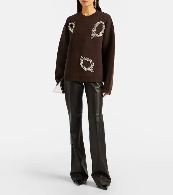 JACQUES WEI Embroidered Merino Wool Sweater