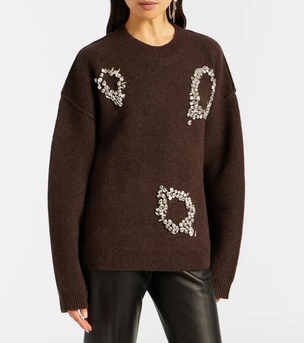 JACQUES WEI Embroidered Merino Wool Sweater