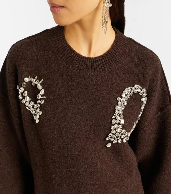 JACQUES WEI Embroidered Merino Wool Sweater
