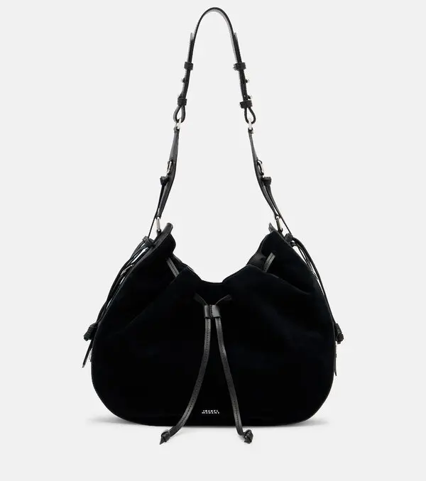Isabel Marant Étoile Bolton Medium Suede Shoulder Bag - Black