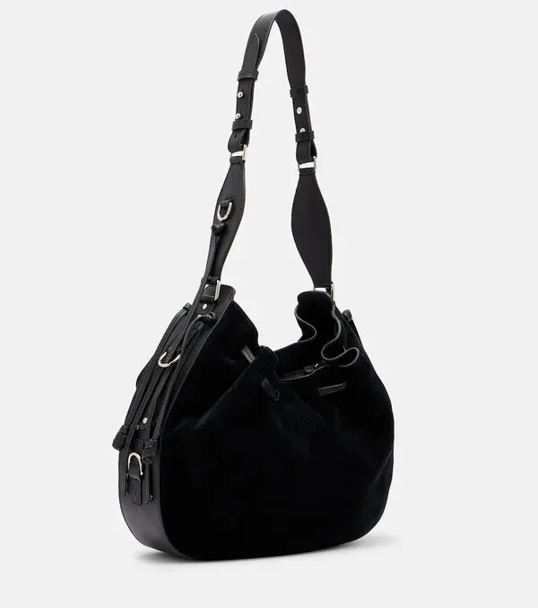 Isabel Marant Étoile Bolton Medium Suede Shoulder Bag - Black