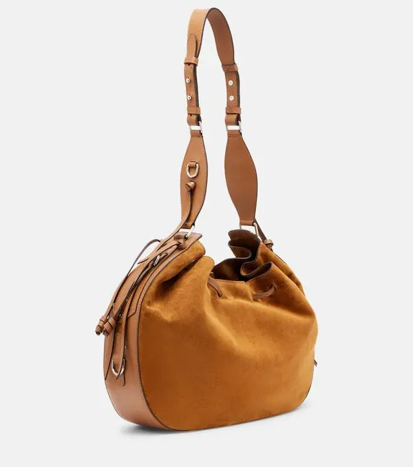 Isabel Marant Étoile Bolton Medium Suede Shoulder Bag - Brown