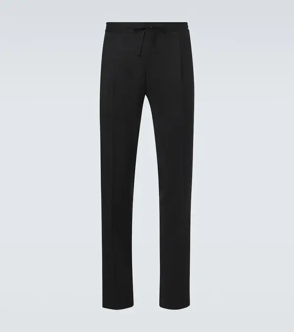 LARDINI Virgin Wool Tapered Pants - Blue