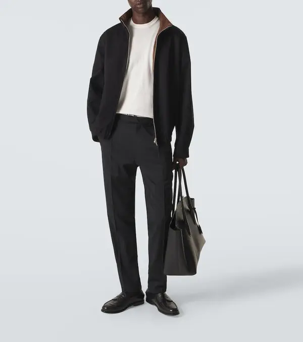 LARDINI Virgin Wool Tapered Pants - Blue