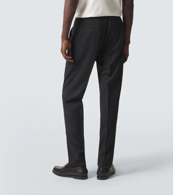 LARDINI Virgin Wool Tapered Pants - Blue