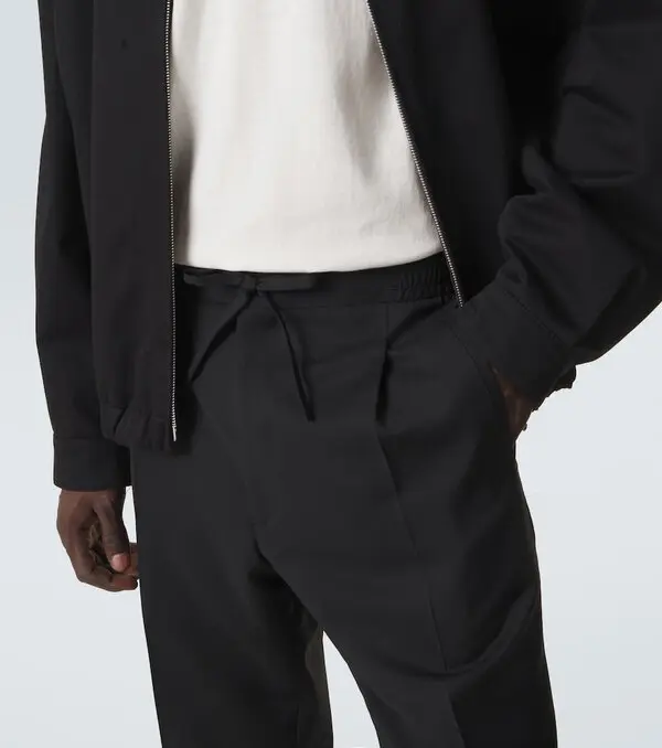 LARDINI Virgin Wool Tapered Pants - Blue