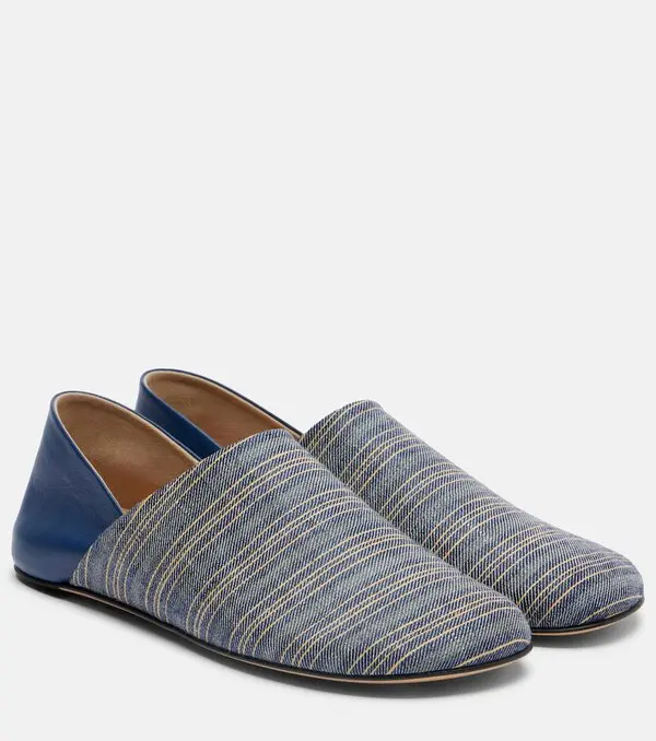 JW Anderson Leather-trimmed Slip-on Shoes - Blue