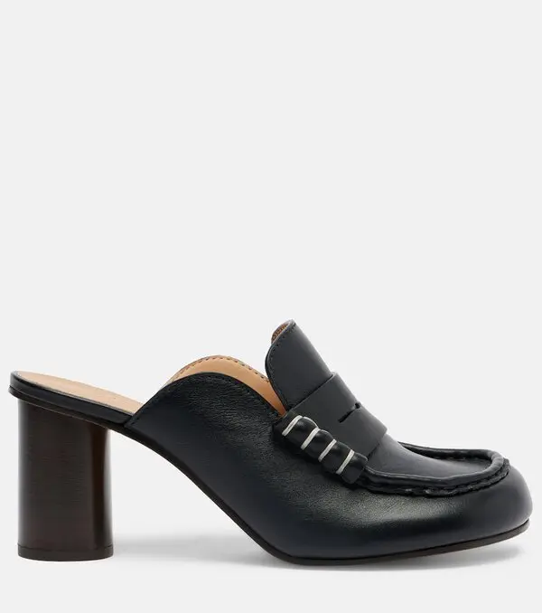 JW Anderson 75 Leather Mules - Black