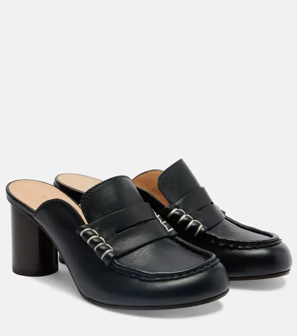 JW Anderson 75 Leather Mules - Black