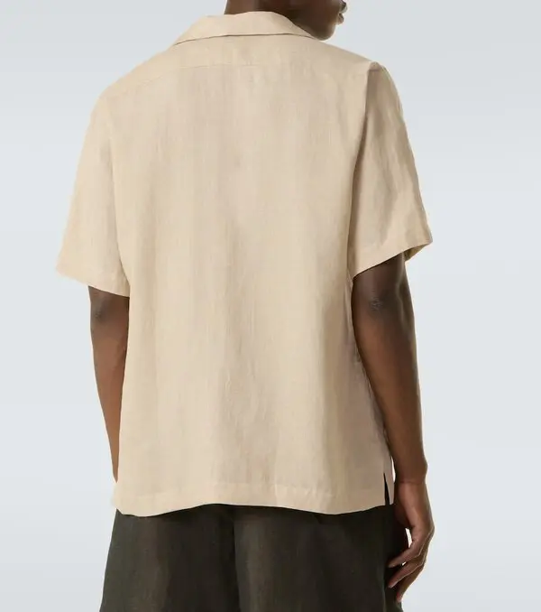 LARDINI Linen Bowling Shirt