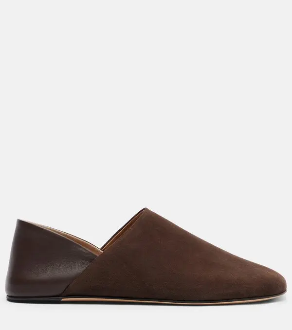 JW Anderson Leather-trimmed Suede Slip-on Shoes - Brown