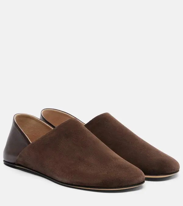 JW Anderson Leather-trimmed Suede Slip-on Shoes - Brown