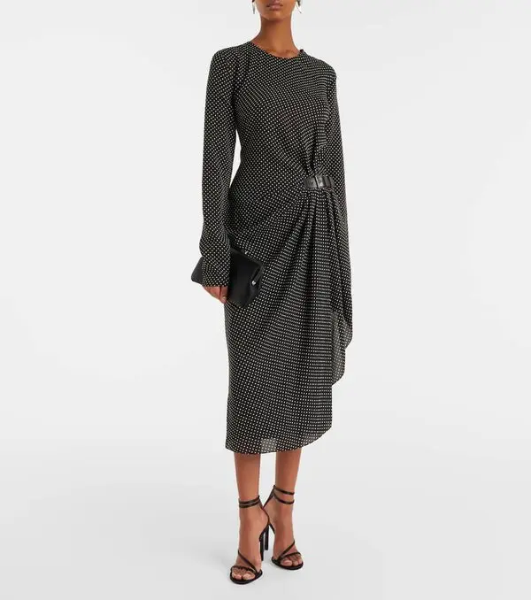 TOM FORD Polka-dot Silk Midi Dress