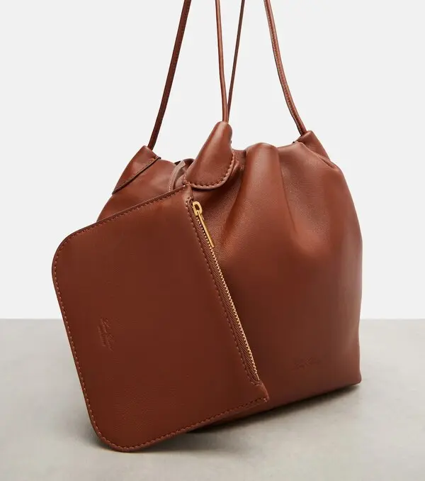 Loro Piana Bale Softy Small Leather Bucket Bag - Brown