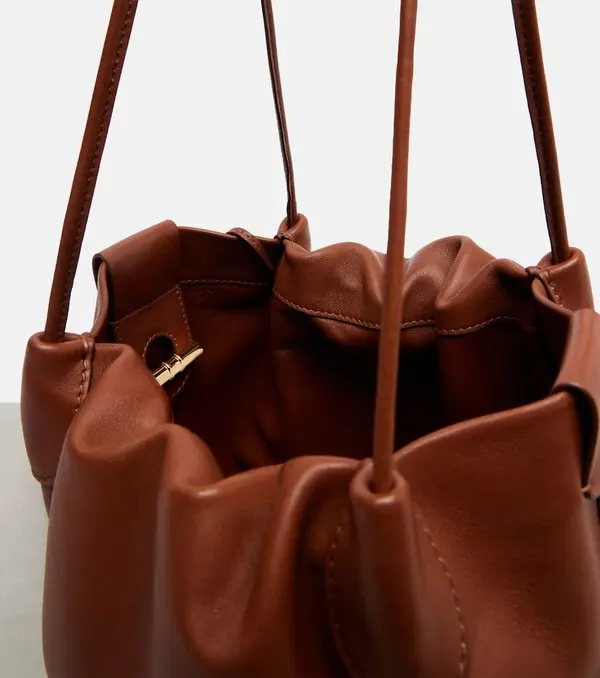 Loro Piana Bale Softy Small Leather Bucket Bag - Brown