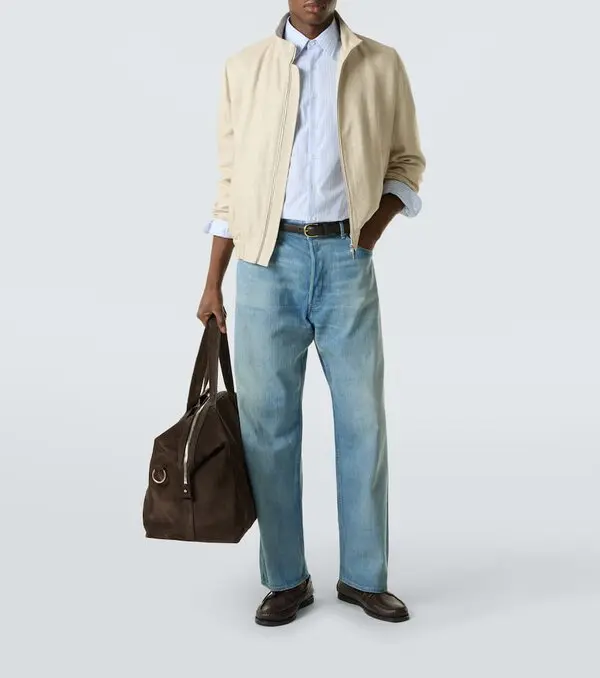 LARDINI Striped Cotton Poplin Shirt - Blue