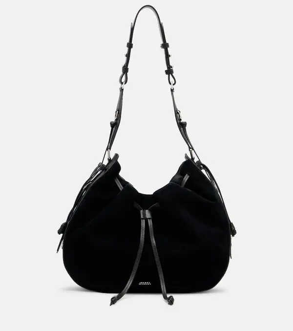 Isabel Marant Étoile Bolton Medium Suede Shoulder Bag - Black